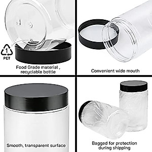LotFancy Plastic Jars with Lids, 27 Oz Pack of 3 Clear Containers, Refillable Short-term Food Storage Containers, Sealed and Leakproof Design