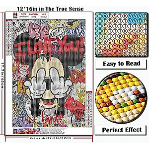 RYMILIE Diamond Painting Kits for Adults - Cartoon DIY 5D Diamond Art Kits Full Drill Diamond Dots Paintings with Diamonds Gem Art and Crafts Home Decor 12x16inch