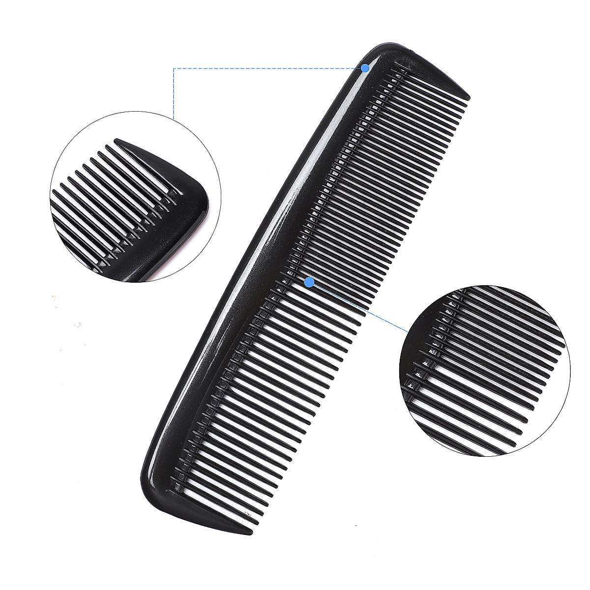 Etercycle 24 Pieces Pocket Hair Combs, 5 inch Unbreakable Black Comb Great for Travel Used on All Hair Types - Men's Hair, Women's Hair, Beard, Mustache and Sideburns