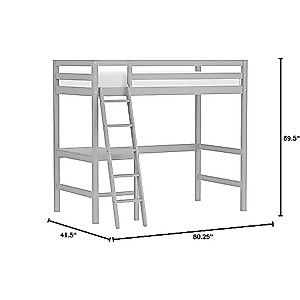 Hillsdale Furniture Caspian Twin Loft Bed, Gray