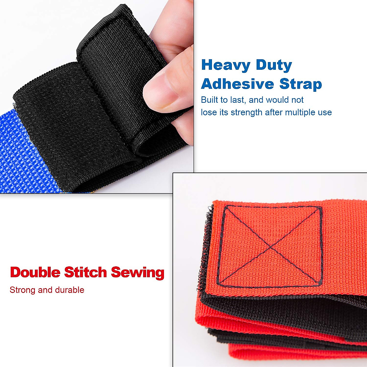 Hiverst 4 Legged Race Band, Outdoor Party Group Game for Kid Adult, Cooperative Team Race for Birthday Party, Relay Race, Field Day, Team-Building, Backyard Activity Game with Carrying Pouch(2 pack