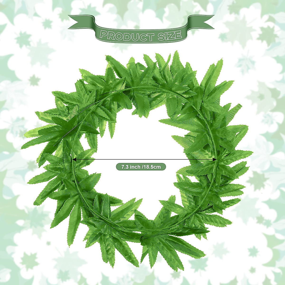 WILLBOND 6 Pieces Tropical Fern Leaf Headband Hawaiian Tropical Leis Headband Knitted Fabric Toga Headwear Leaf Crown