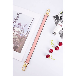 Genuine Leather Plain Strap Replacement Top Handle Leather Strap for Handbag (Pink, 26 in)