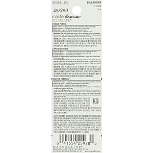 Maybelline New York Eye Studio Master Drama Cream Pencil Liner, Bold Brown 415, 0.01 Ounce