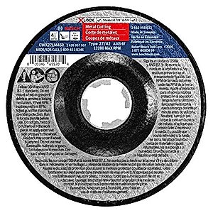 BOSCH CWX27LM450 4-1/2 In. x 1/8 In. X-LOCK Metal Cutting Abrasive Wheel 30 Grit Compatible with 7/8 In. Arbor Type 27A (ISO 42) for Applications in Metal Cutting
