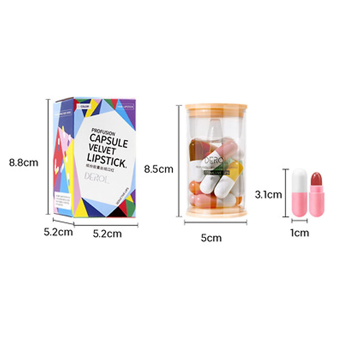 LLWEIMIXW 16 Colors Mini Capsule Lipstick Set Matte Lipstick Set Mini Matte Lipstick Lip Capsules Smooth Long Lasting Waterproof Lipsticks Makeup Set