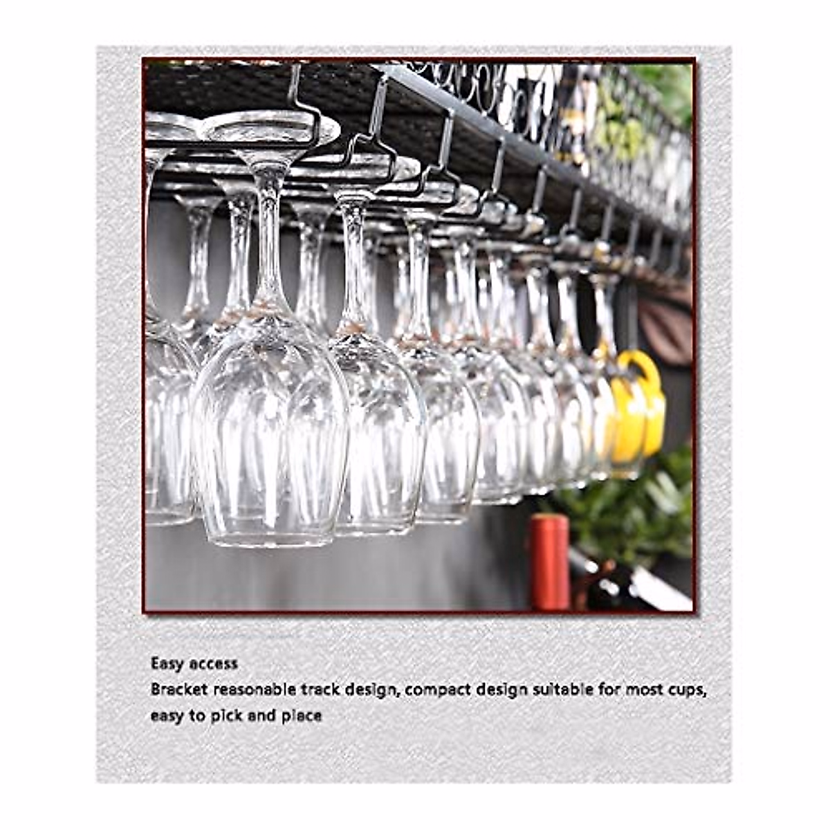 Wall-Mounted Wine Rack, Hanging Restaurant Iron Frame, European Wine Glass Rack, Hanging Goblet Rack, Creative Wine Glass Rack Floor (Color : Brown, Size : 30 * 25cm)