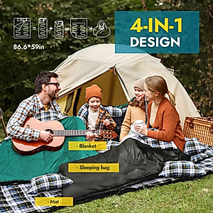 CANWAY Double Sleeping Bag,2 Person Sleeping Bag Lightweight Waterproof with 2 Pillows for Camping, Backpacking, or Hiking for Adults or Teens Queen Size XL & XXL