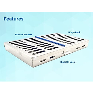 ARTMAN Instrument Cassette Rack for 5,7,10 & 20 Instruments Box Dental Instruments Organizer (for 10 Instruments)