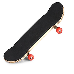 Duokon Fingerboards, 1Pc Maple Wooden+Alloy Fingerboard Finger Skateboards with Box Reduce Pressure Kids Gifts(Red)