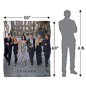 Friends Blanket, 50"x60", Fancy Walk Silky Touch Sherpa Back Super Soft Throw Blanket