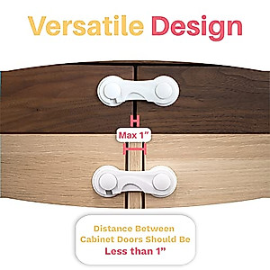 Inaya 6-Pack Child Proof Locks for Cabinet Doors, Pantry, Closet, Wardrobe, Cupboard, Drawers - 3M - No Drilling - Child Safety Locks for Cabinets and Drawers - Baby Proofing Cabinet Lock