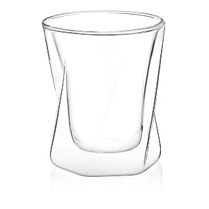 JoyJolt Lacey Whiskey Double Wall Glasses, Set of 2 Insulated Whiskey Glass, 10-Ounces.