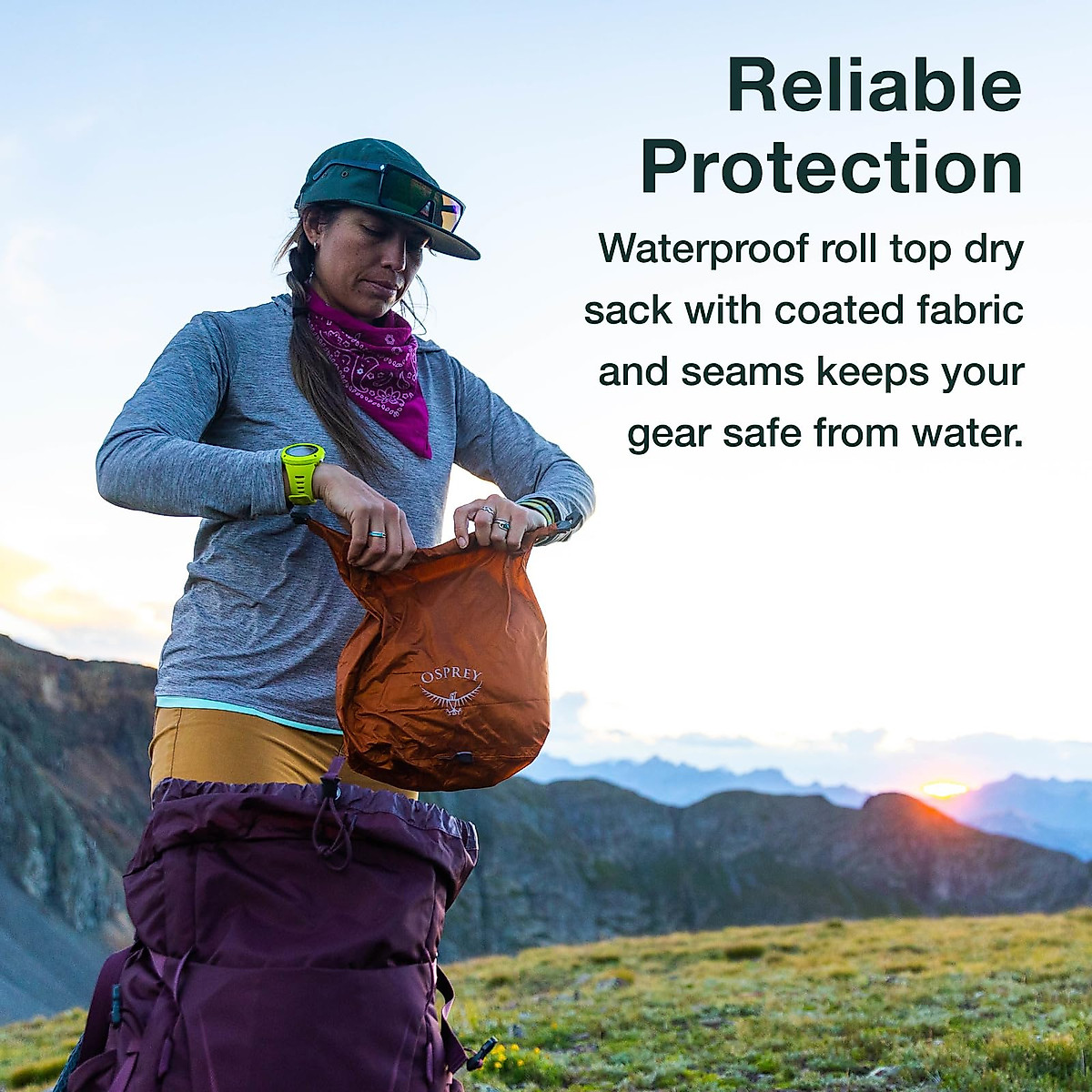 Osprey 20L Waterproof Dry Sack with Window, Black