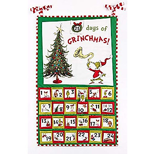 Christmas Advent Calendar- How The Grinch Stole Christmas- DIY 36" Fabric Panel- Not a Finished Product