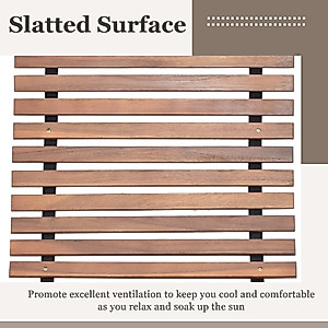 Tangkula Outdoor Acacia Wood Rocking Chair, Porch Rocker with Widened Slatted Seat and High Back, Wooden Rocking Patio Chair, Outdoor Rocking Sun Lounger for Backyard, Garden