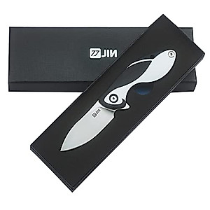 Slip Joint Pocket Knife, G10 Handle Flipper Knife Double Detents Ball Bearing Non-Locking Folding Knife 440C Satin Polishing Blade