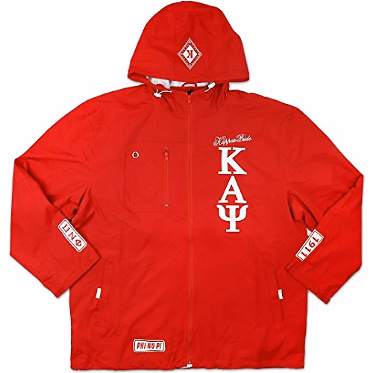 Kappa Alpha Psi Big Boy Divine 9 S3 Mens Hooded Windbreaker Jacket [Crimson Red - 4XL] 142218