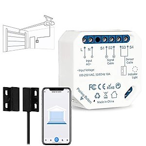 LoraTap Smart WiFi Garage Door Opener Controller, Wireless Remote Control Switch Timer Open/Close Monitor, Smart Life App Control, Voice Control, Works with Alexa and Google Home, No Hub Required