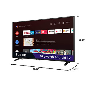 Skyworth S3G 32-inch 720p HD LED Smart Android TV with Google Assistant and Chromecast Built-in, for Outdoor Bedroom Garage RV