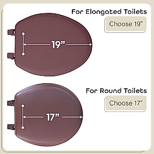 Soft Standard Vinyl Toilet Seat, Chocolate - 17 Inch Soft Vinyl Cover with Comfort Foam Cushioning - Fits All Standard Size Fixtures - Easy to Install Fantasia by Achim Home Decor