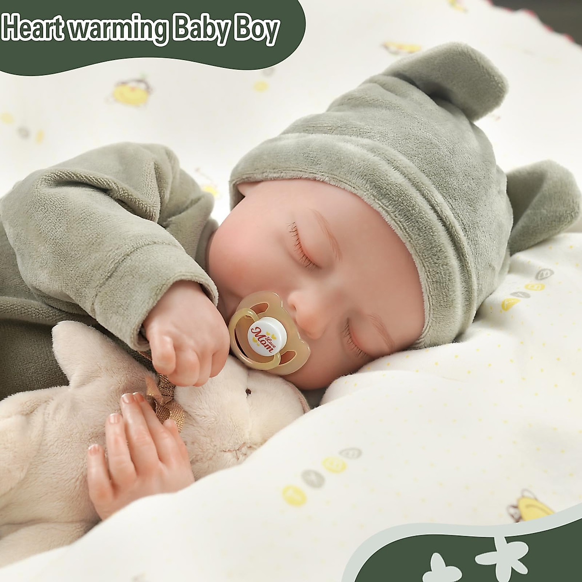 BABESIDE Lifelike Reborn Baby Dolls Boy - 17-Inch Baby Soft Body Realistic-Newborn Baby Dolls Full Body Vinyl Anatomically Correct Real Life Baby Dolls with Toy Accessories for Kids Age 3+