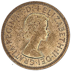 1967 UK Elizabeth II British Bronze Half Penny Very Good