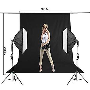 EMART Black Backdrop for Photography, Black Photo Background Screen, Black Sheet with 4 Clips for Photo Video Studio, Photoshoot, Zoom