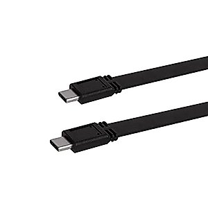 Monoprice USB C to USB C 3.2 Gen 1 Cable - 6 Feet - Black | Fast Charging, 5Gbps, 3A, Flat, Type C, Compatible with Xbox One / PS5 / Switch/iPad and More