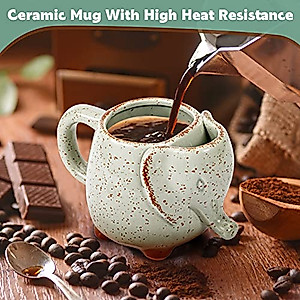 LIAVOEIZ Elephant Tea Mug with Tea Bag Holder,Elephant Tea Cup