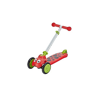 Mookie Scootiebug - Red | 3-Wheel Foldable Scooter with Height-Adjustable Handlebar, Develop Balance and Motor Skills, Sturdy and Easy to Maneuver | For Kids Ages 2 to 5 (8561)