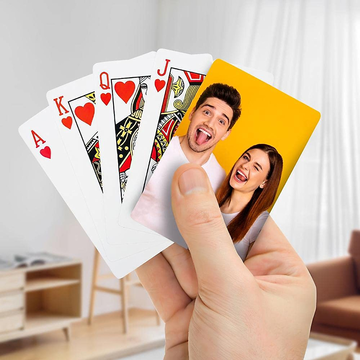 VEELU Custom Playing Cards Personalized Photo Playing Cards Customizable Your Image Casino Playing Cards (Poker Size Deck)