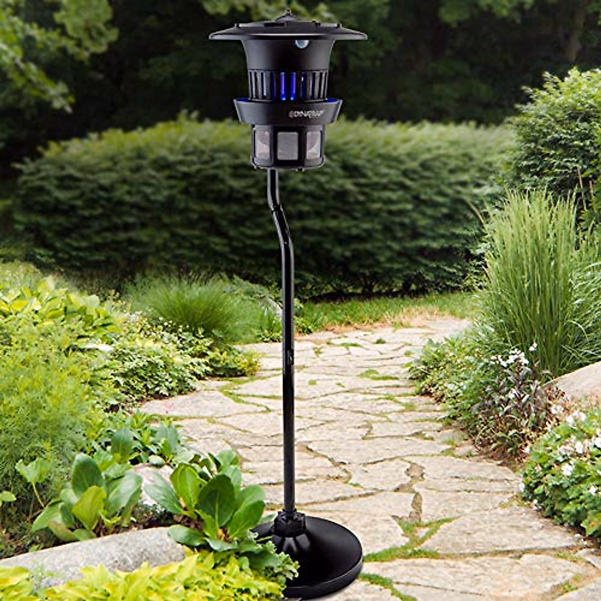 DynaTrap Insect Trap (DT1210), Pole Mount and Water Tray, 1/2 Acre, Bl, Black