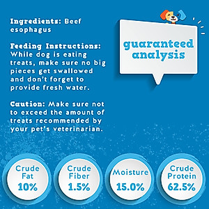 Jack&Pup 6-inch Gullet Sticks for Dogs – Odor Free Joint Health Support Dog Chews – Fresh and Savory Beef Gullet Sticks - Naturally Rich in Glucosamine and Chondroitin (25 Pack)