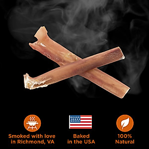 Premium Hickory Smoked 100% Natural 4 Inch Bully Sticks for Dogs - Odor Free with Smoky Aroma - No Additives, Free-Range Grass-Fed Beef, Grain-Free Rawhide-Free - Mini Bully Sticks, 10 Pack