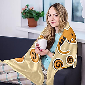 Halloween Icons Prints Soft Warm Cozy Blanket Throw for Bed Couch Sofa Picnic Camping Beach, 150×100cm