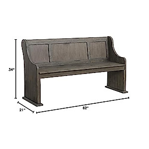 Homelegance Toulon 62" Church Pews Dining Bench, Glaze Oak