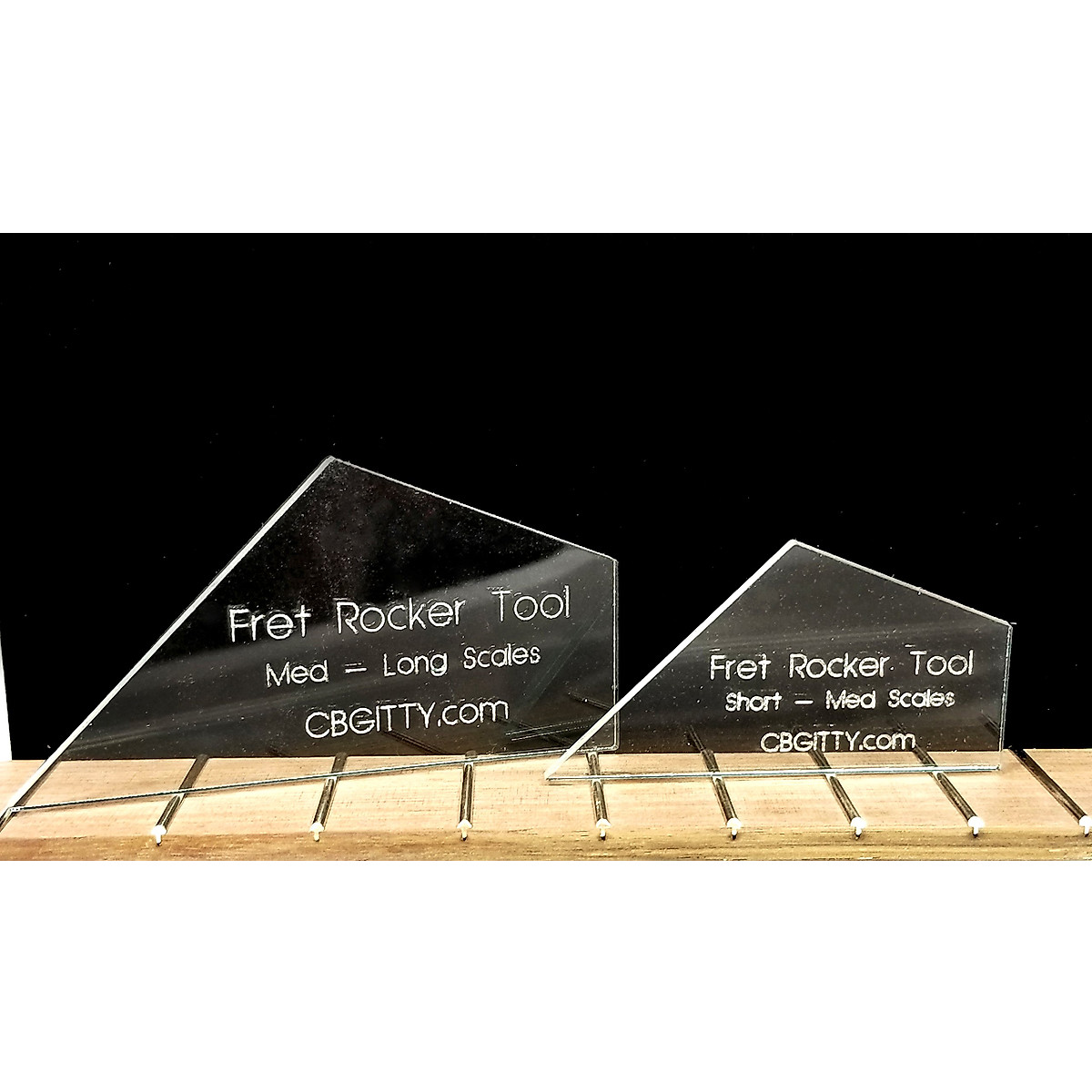 2pc. Laser-cut Acrylic Fret Rockers - The easy way to check your frets!