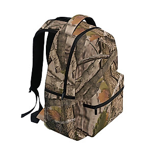 Krafig Forest Camouflage Boys Girls Kids School Camo Backpacks Bookbag, Elementary School Bag Travel Backpack Daypack