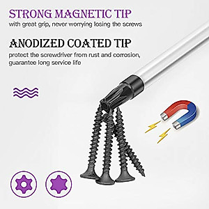 BOENFU Torx Screwdriver Set 13 PCS Heavy Duty Torx Security Screwdriver, T5 T15 T6 T8 T10 T25 T30 T7 T27 T40 T20 T9 T4 Star Shaped Drivers Set Fit Tamper Proof Screw, Purple