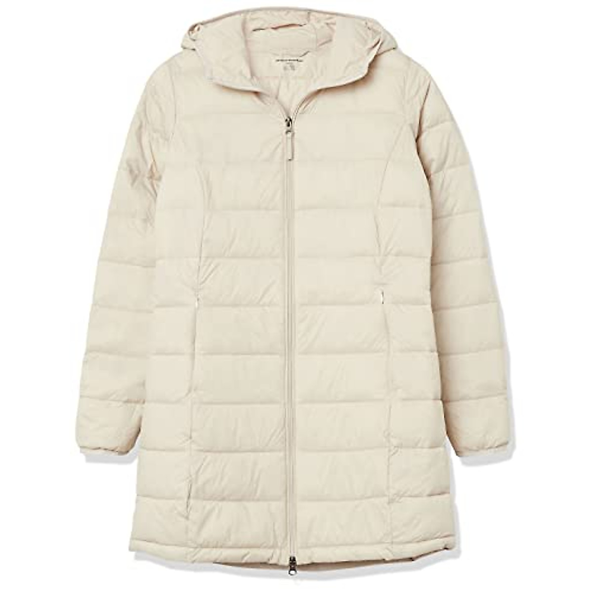 Amazon Essentials Women's Lightweight Water-Resistant Hooded Puffer Coat (Available in Plus Size), Stone, Medium