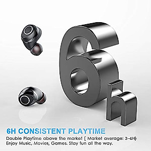 Wireless Earbud, Bluetooth 5.1 Headphones Mini Bluetooth Earbud with HD Mic, Bluetooth Earphones in Ear with USB C Charging Case, IP7 Waterproof Wireless Headphones, Deep Bass, 30H Headset for Sports