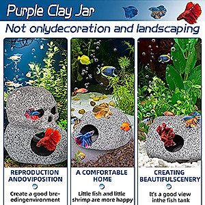 Ameliade Aquarium Decorations Cave Betta Fish Tank Accessories Rock Cave Decor for Shrimp Cichlid Hiding Breeding Small Fish Bowl Hide Decorations Betta Toys Fish Hideout Stones House（Medium）