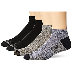 Timberland Men's 4-Pack Comfort No Show Socks, Black, 10/13