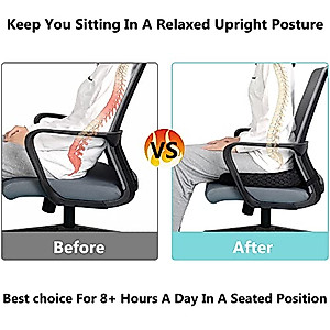 Upgraded Seat Cushion Pillow for Tailbone Pain Relief -Longer U-Cutout,Memory Foam Coccyx Seat Cushion for Office Chair,Car Seat Cushion,Computer Desk Sciatica & Back Pain Relief Pad