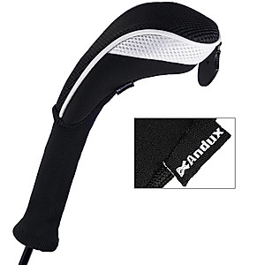 Andux 3 Pack Long Neck Golf Hybrid Club Head Covers Dial No. Tag CTMT-01 Black/White