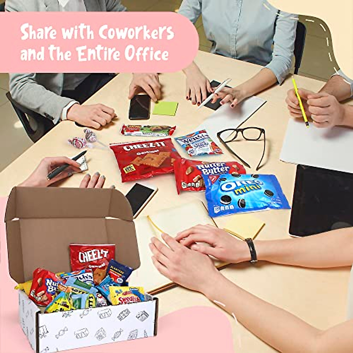 Mix Snacks Variety Pack for Adults - 40 Count Snack Box Candy Bulk Snack Food Mothers Day Gift - Healthy Variety Care Package