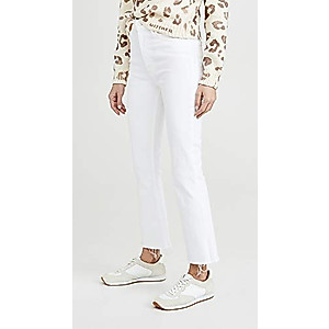 MOTHER Women's The Hustler Ankle Fray Jeans, Fairest of Them All, White, 23