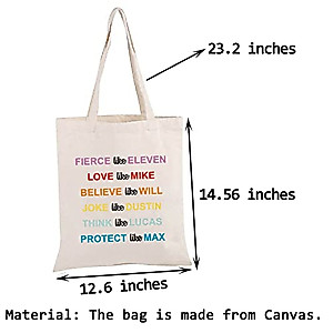 PWHAOO Fierce Like Eleven Love Like Mike Tote Bag TV Show Characters Tote Bag Gift For Fans (FIERCE like ELEVEN TOTE)