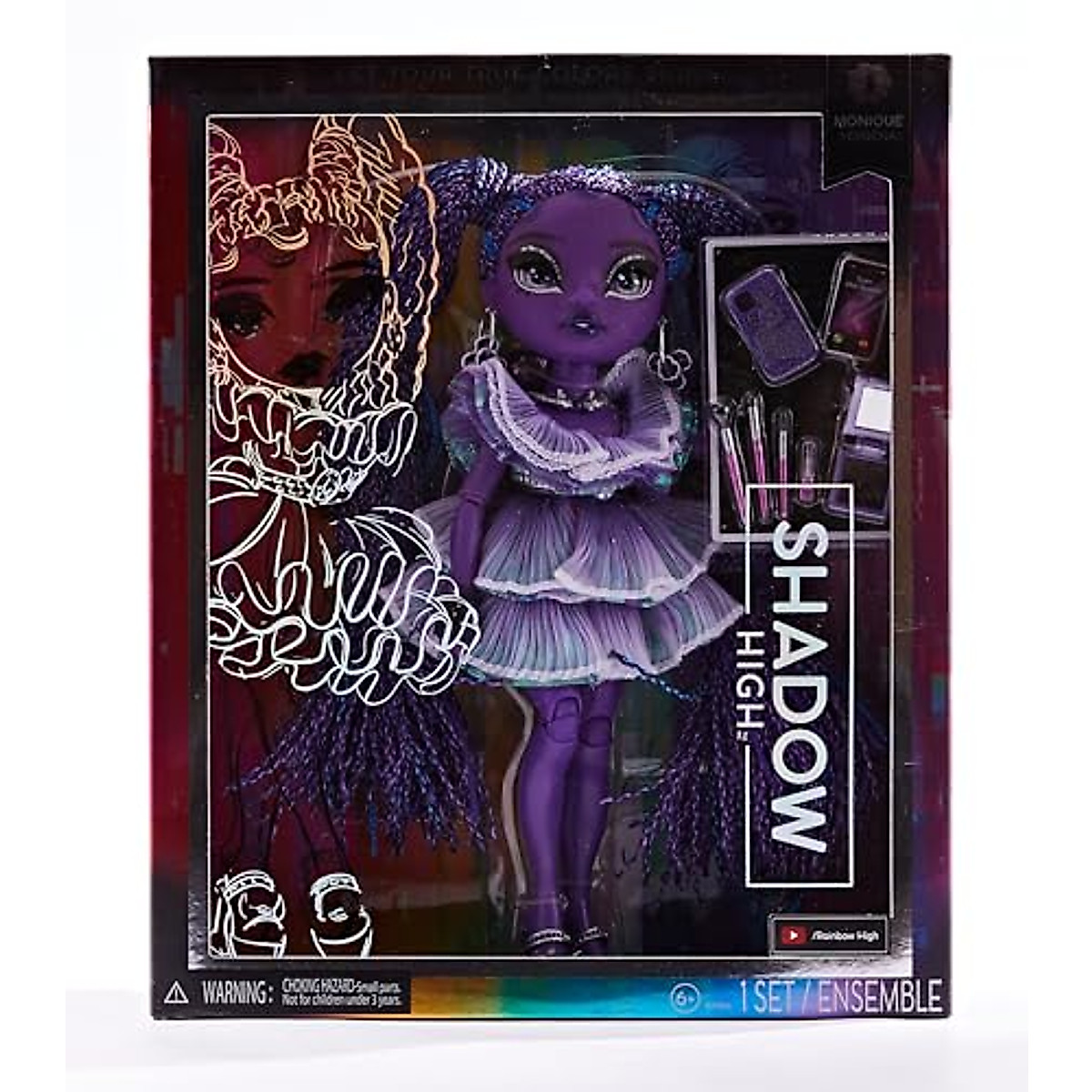 Rainbow High Shadow High Monique Verbena - Purple Fashion Doll. Fashionable Outfit & 10+ Colorful Play Accessories. Great Gift for Kids 4-12 Years Old & Collectors